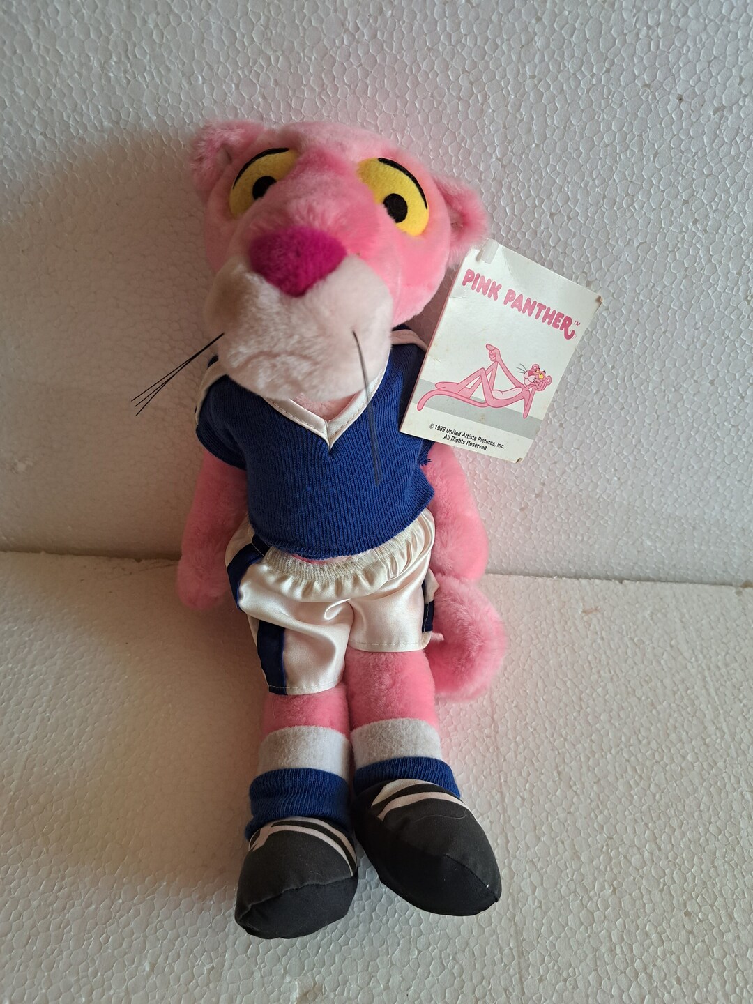 Vintage Pink Panther Footballer Plush. 87-0010 1989 United Artists Pictures Inc. Stuffed Animal ...