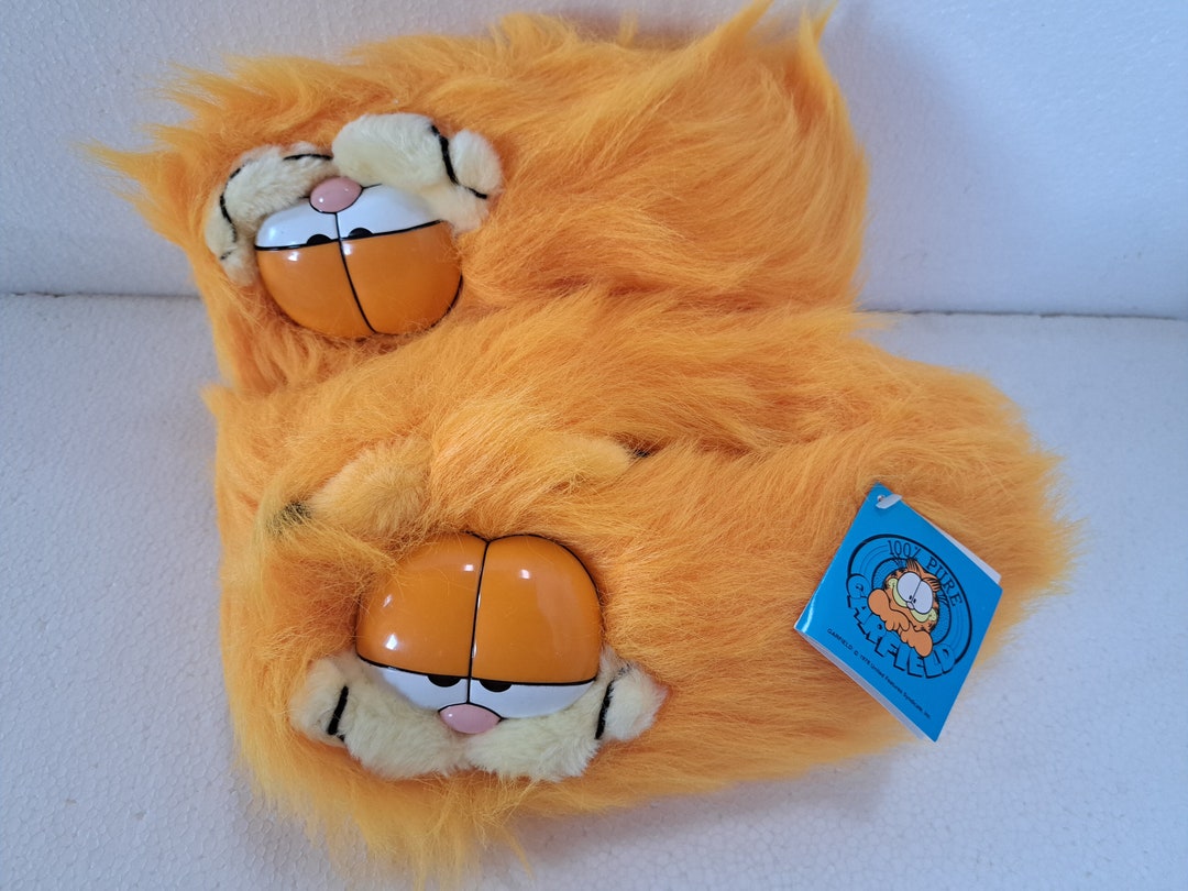 Vintage 80's Garfield Slippers. New With Tags. Large Size - Etsy