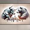 Bull & Bear Line Art - Stock Market Trader Gift Decor - Transparent PNG ...