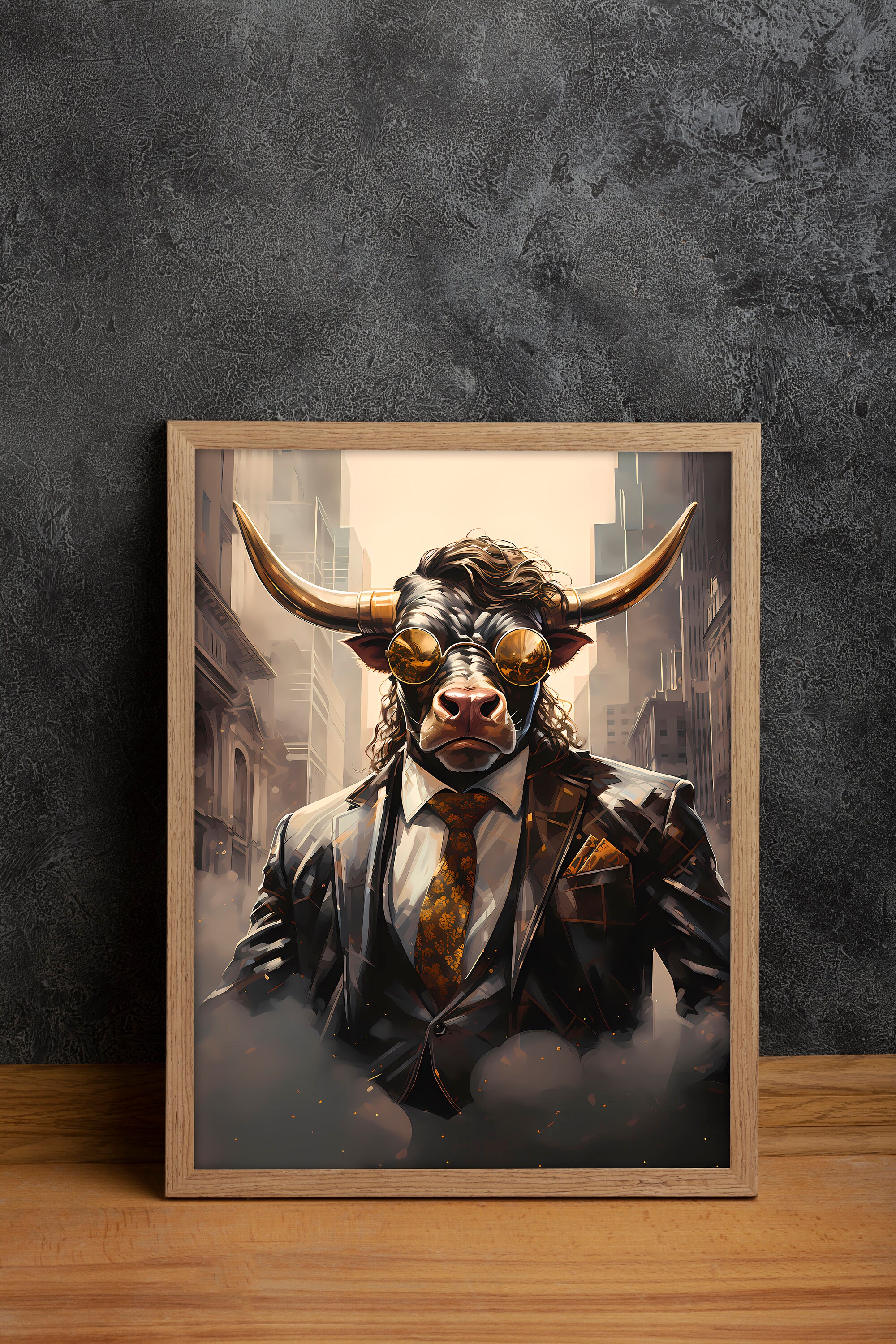Stock Market Wall Art, for the Finance Trader Bull Bear Digital ...