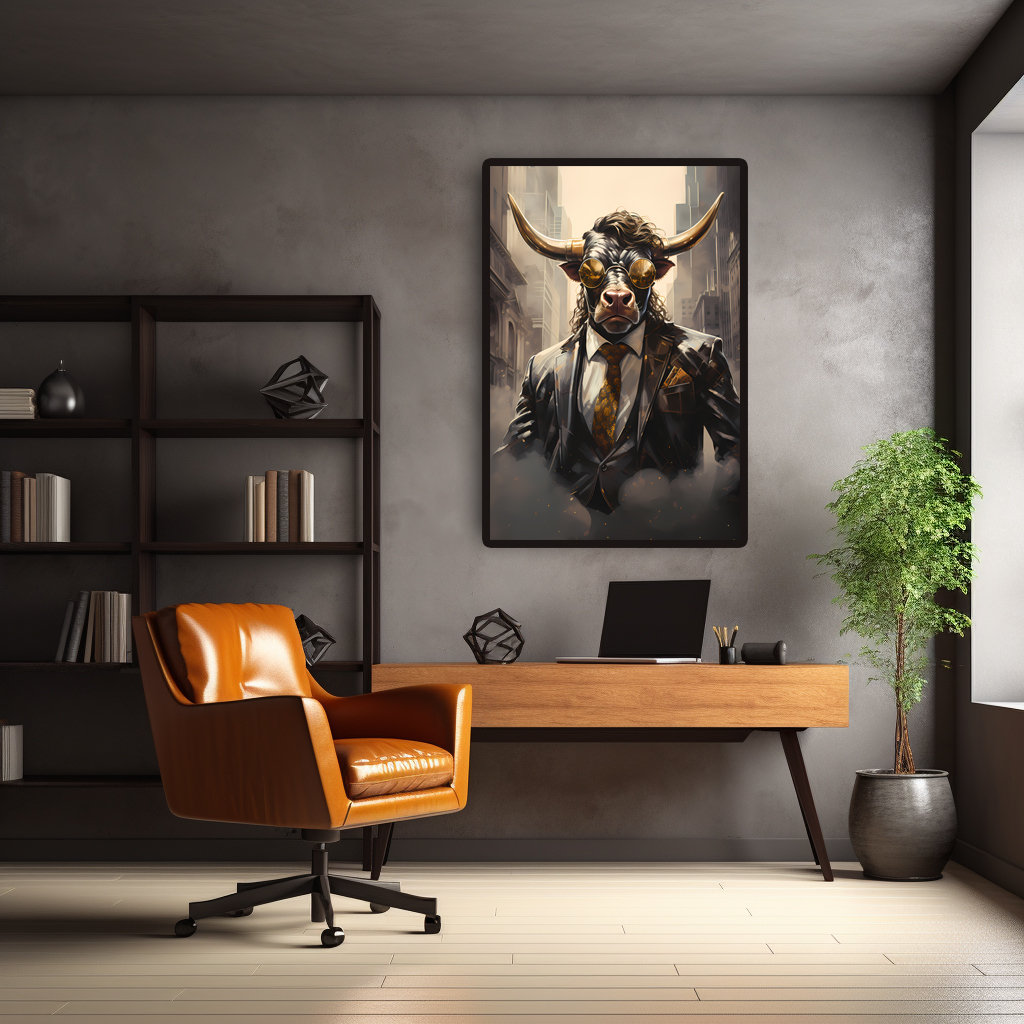 Stock Market Wall Art, for the Finance Trader Bull Bear Digital ...