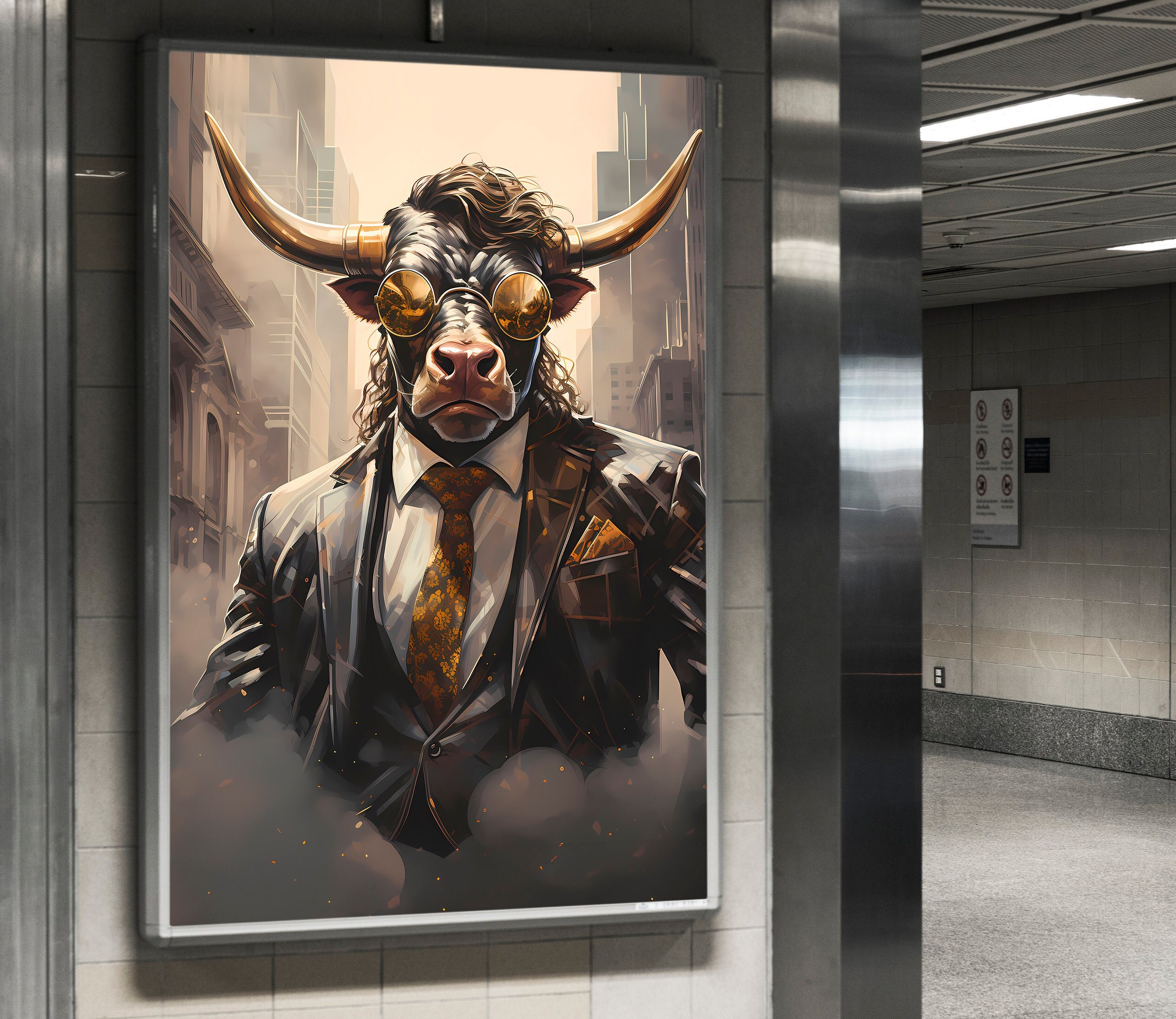 Stock Market Wall Art, for the Finance Trader Bull Bear Digital ...