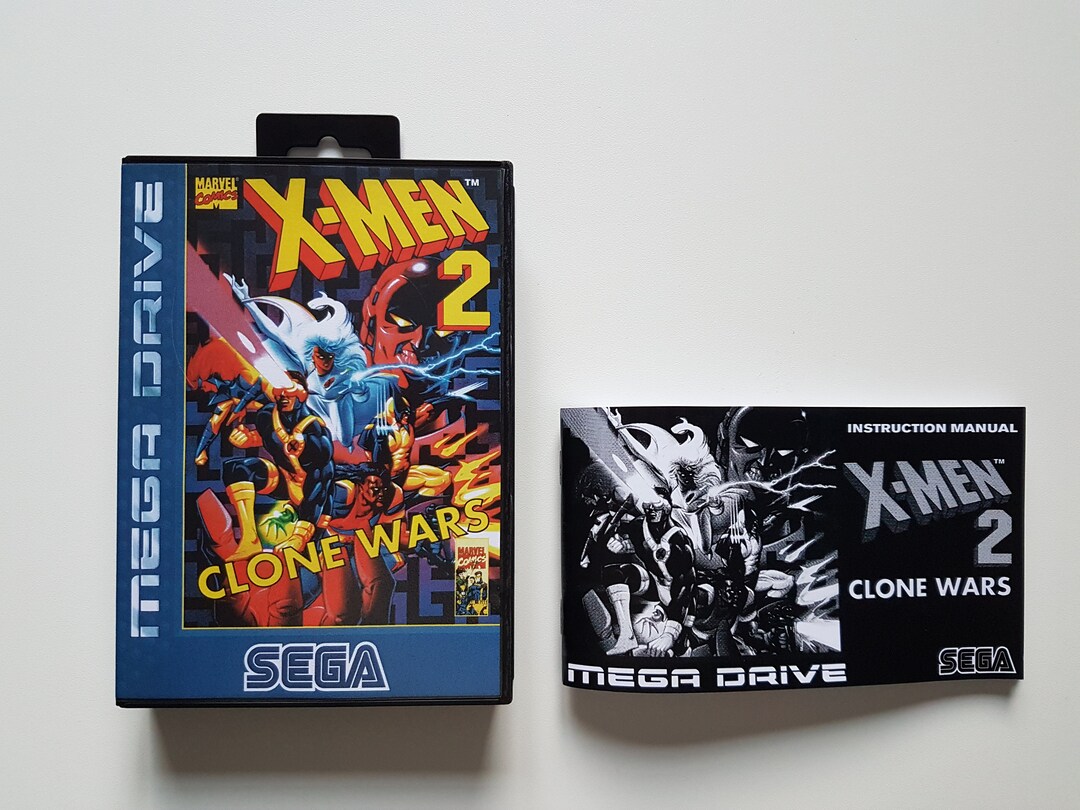 X-men 2 Clone Wars Megadrive Box/cover/instructions - PAL Version ...