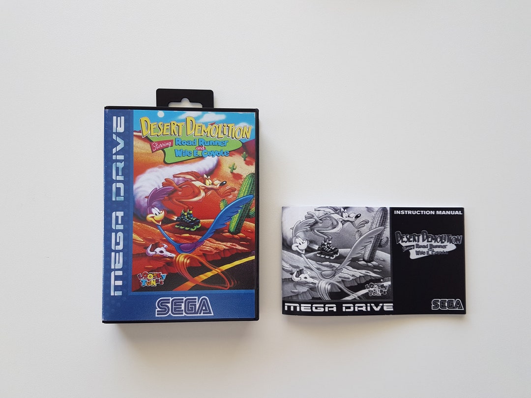 Desert Demolition Megadrive Box/cover/manual - PAL Version - (repro) - Etsy