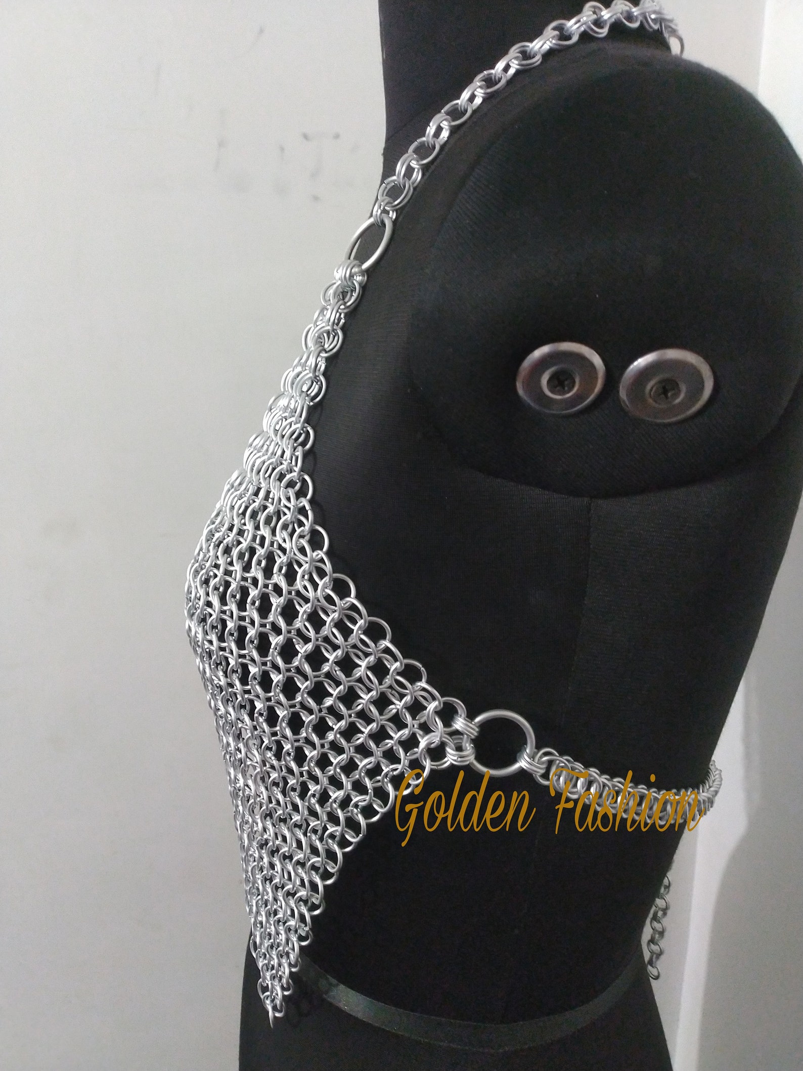 Top Bra Girls Women Aluminum Wire Jump Ring Chain Mail Fancy and ...