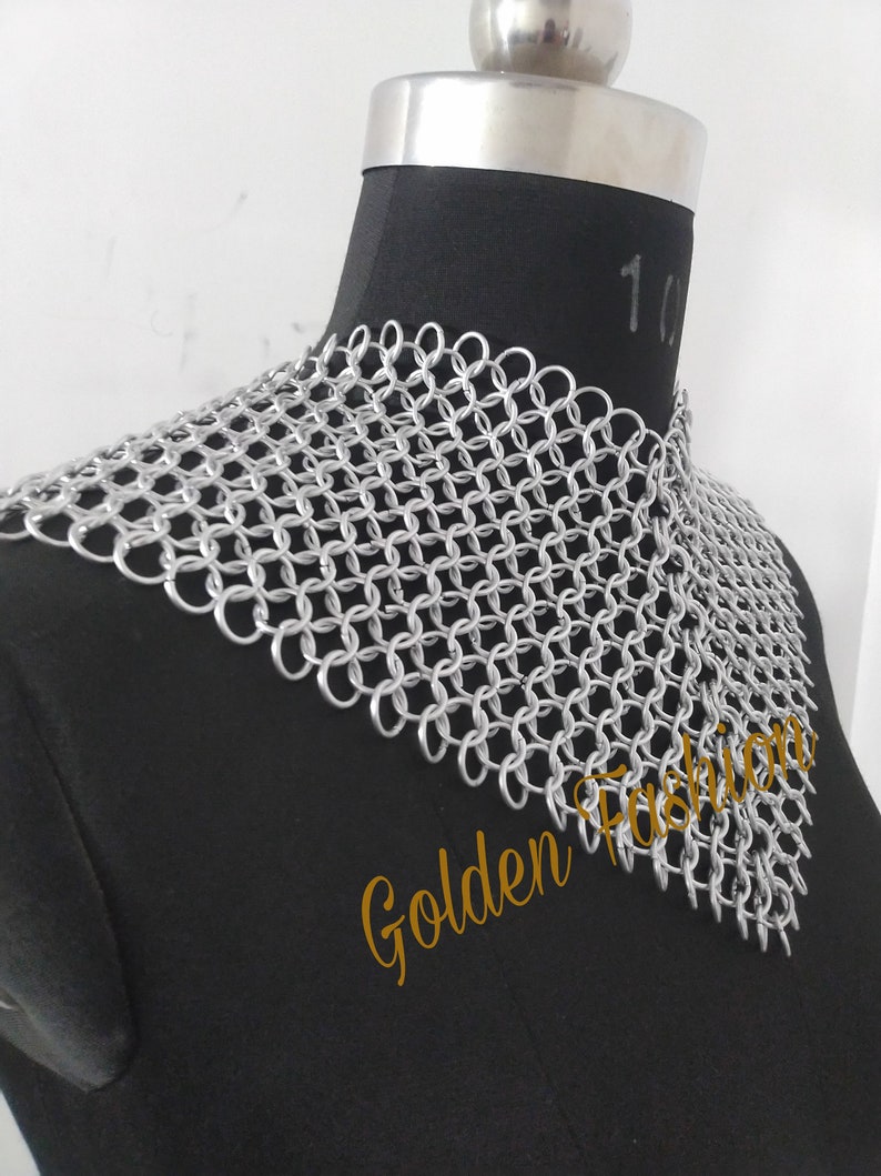 Chainmaille Collar Metal Aluminium Chainmail Jump Ring Chainmaille Neck ...
