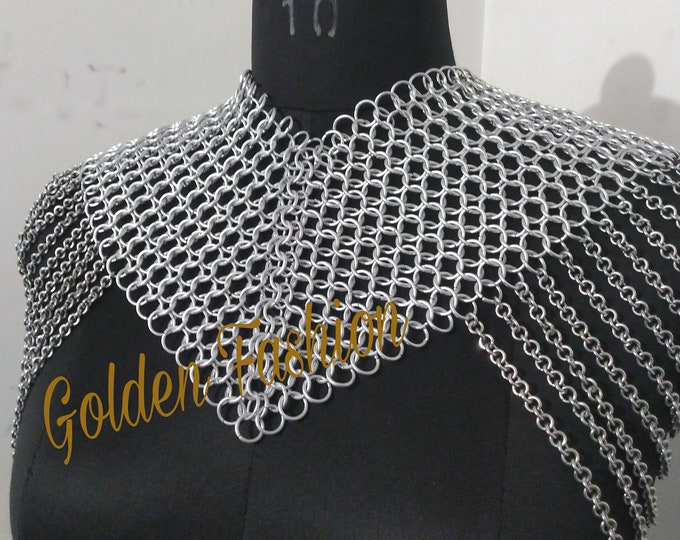 Chainmail Collar With Small Shoulder Chain Layers Metal Aluminium ...