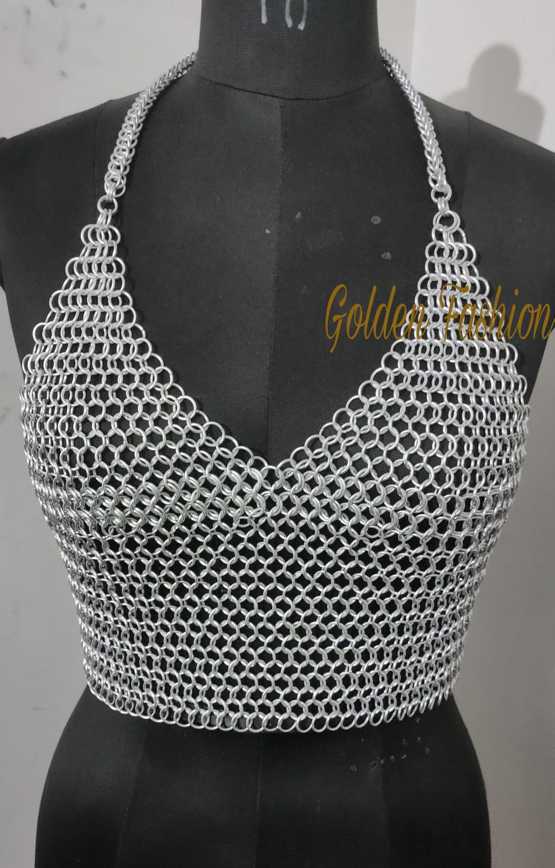 Medieval Roleplay Fantasy Chainmail Crop Halter Top for Women Body ...