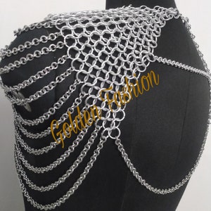 Chainmail Collar With Small Shoulder Chain Layers Metal Aluminium ...
