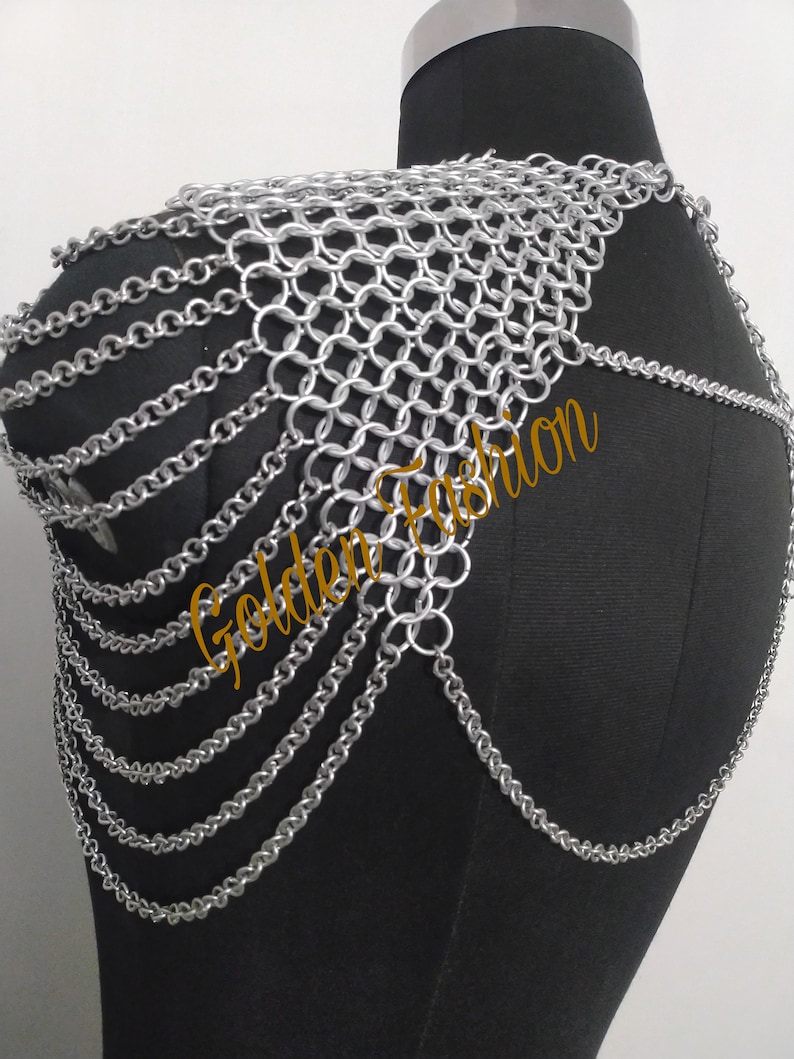 Chainmail Collar With Small Shoulder Chain Layers Metal - Etsy
