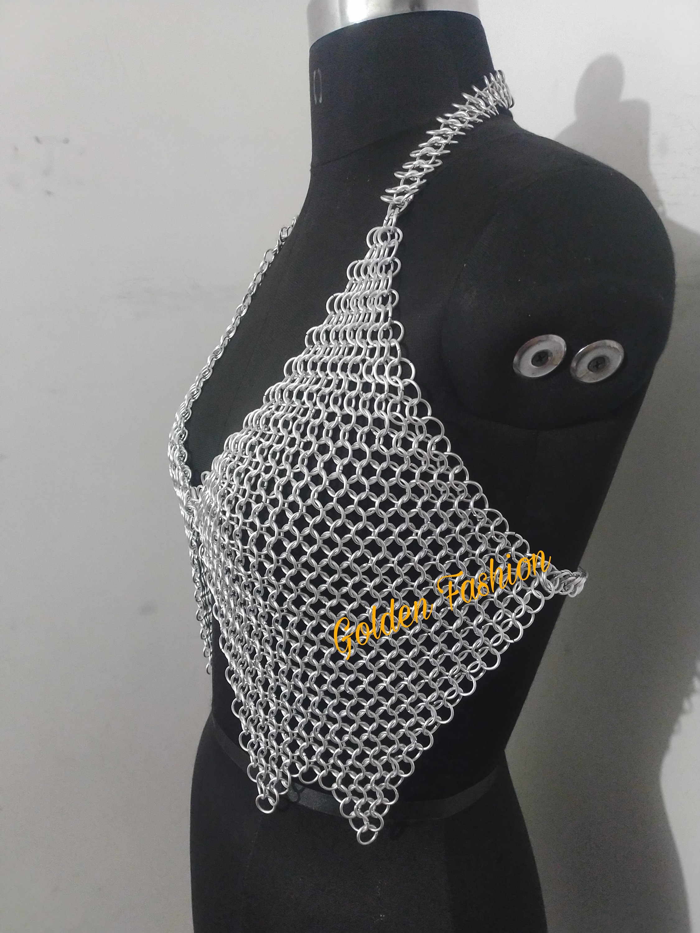 Top Bra Girls Women Aluminum Wire Jump Ring Chain Mail Fancy And