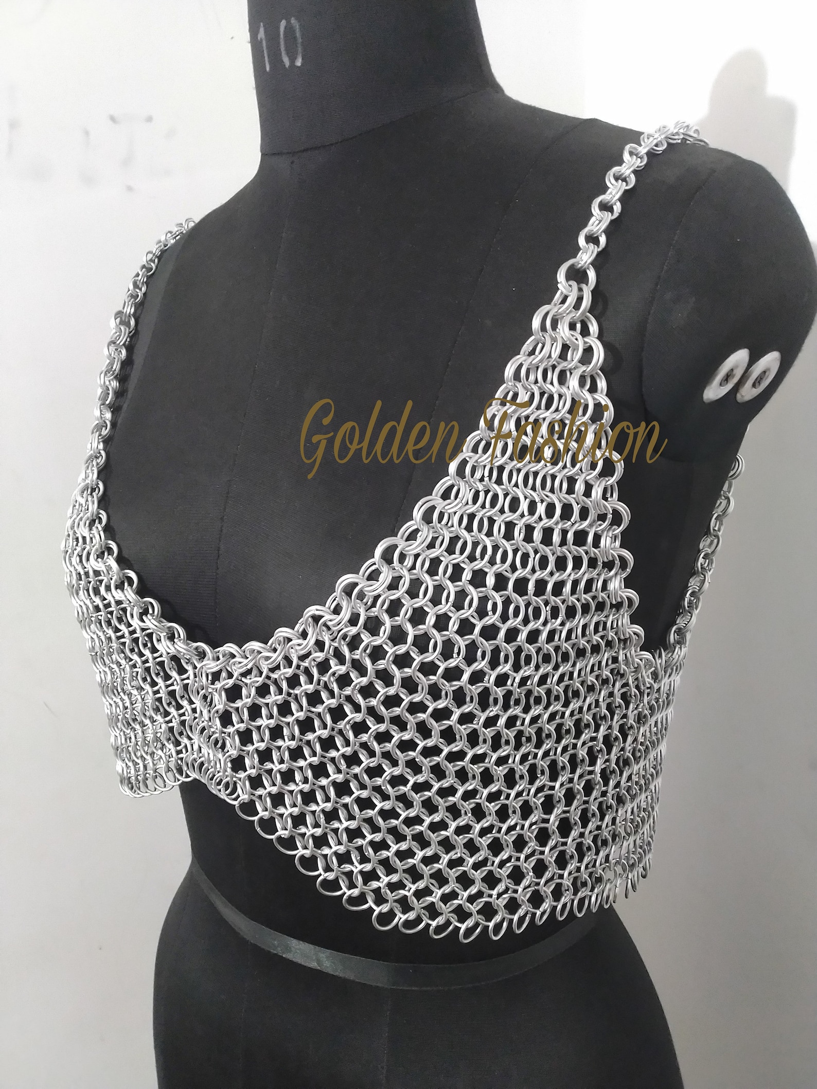 Top Bra Girls Women Aluminum Wire Jump Ring Chainmail Fancy and Stylish ...