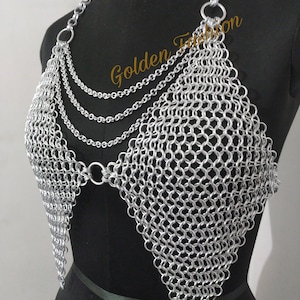 Top Bra Girls Women Aluminum Wire Jump Ring Chain Mail Fancy and ...
