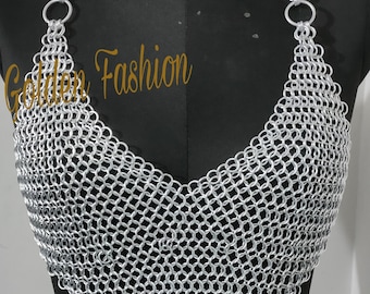 Top Bra Girls Women Aluminum Wire Jump Ring Chain Mail Fancy and ...