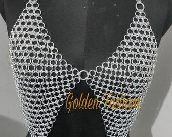 Bra Girls Women Aluminum Wire Jump Ring Chain Mail Fancy and Stylish ...