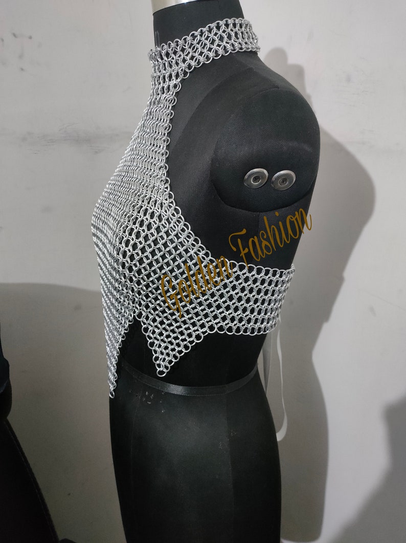 Medieval Roleplay Fantasy Chainmail Crop Halter Top for Women Body ...