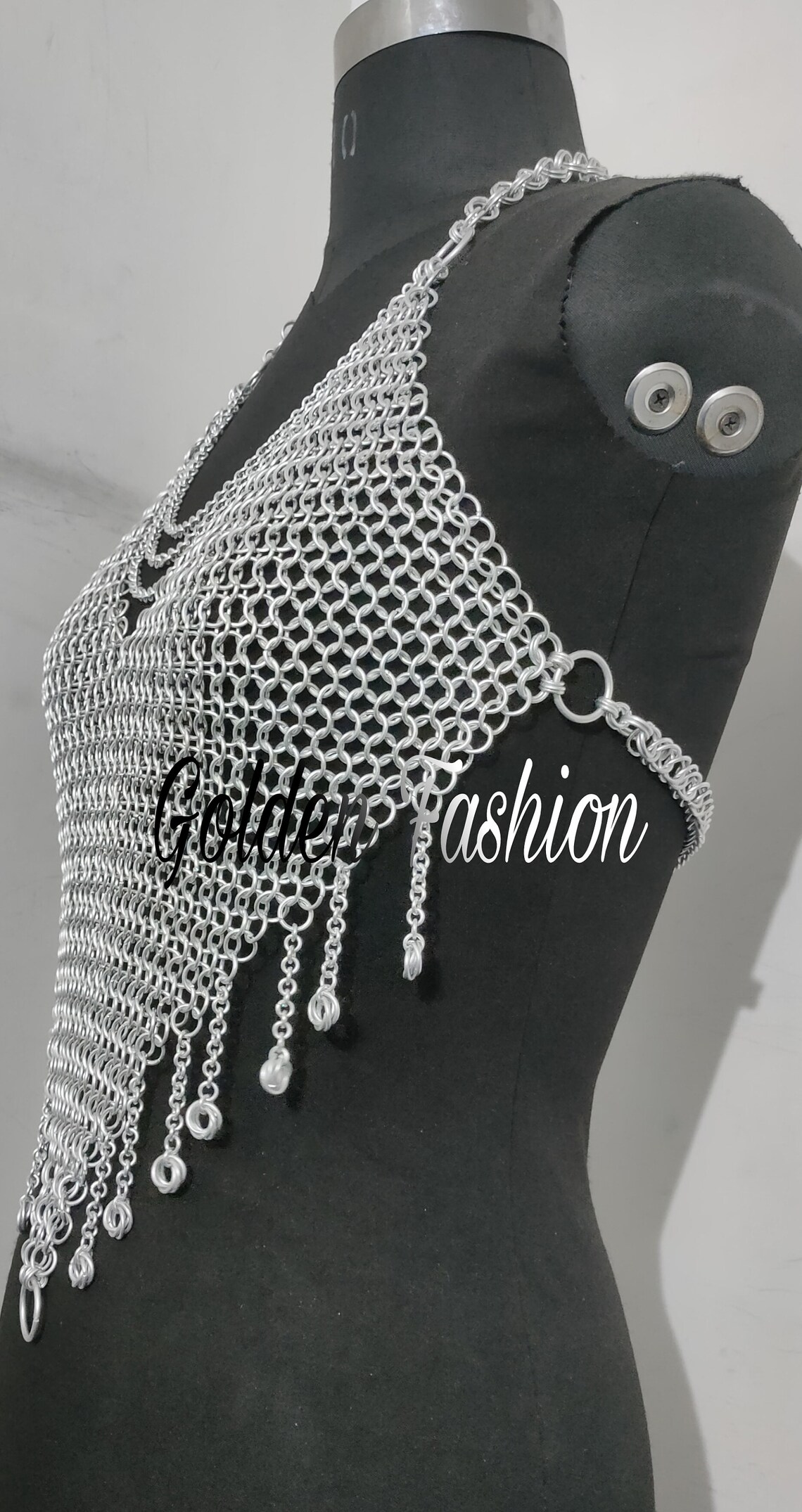 Top Bra Girls Women Aluminum Wire Jump Ring Chain Mail Fancy and ...