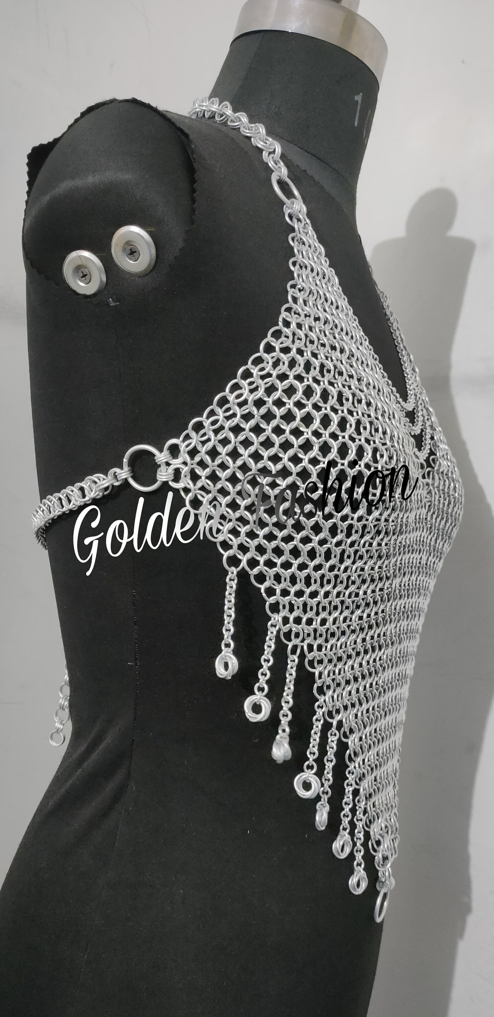 Top Bra Girls Women Aluminum Wire Jump Ring Chain Mail Fancy and ...