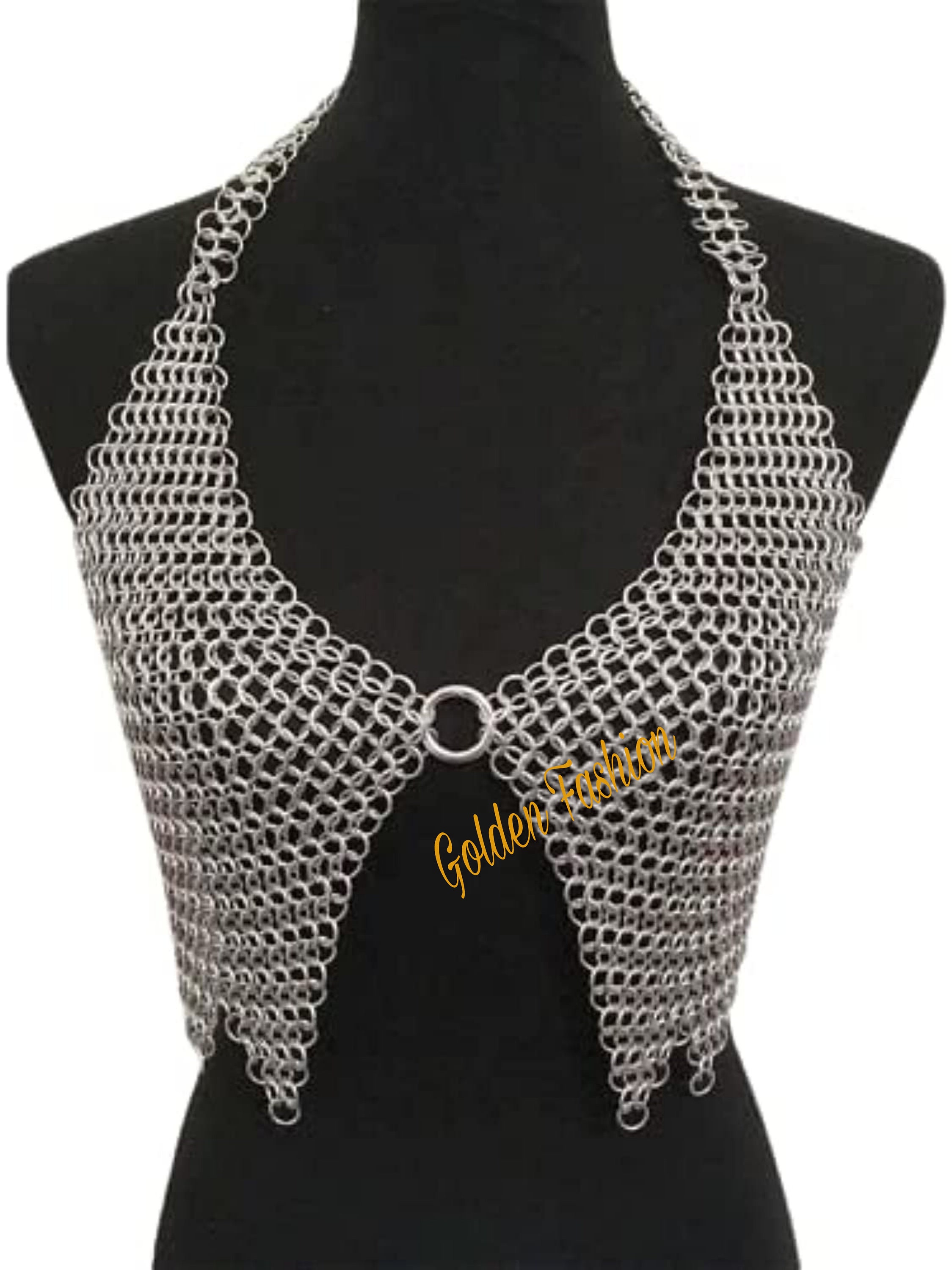 Top Bra Girls Women Aluminum Wire Jump Ring Chain Mail Fancy And