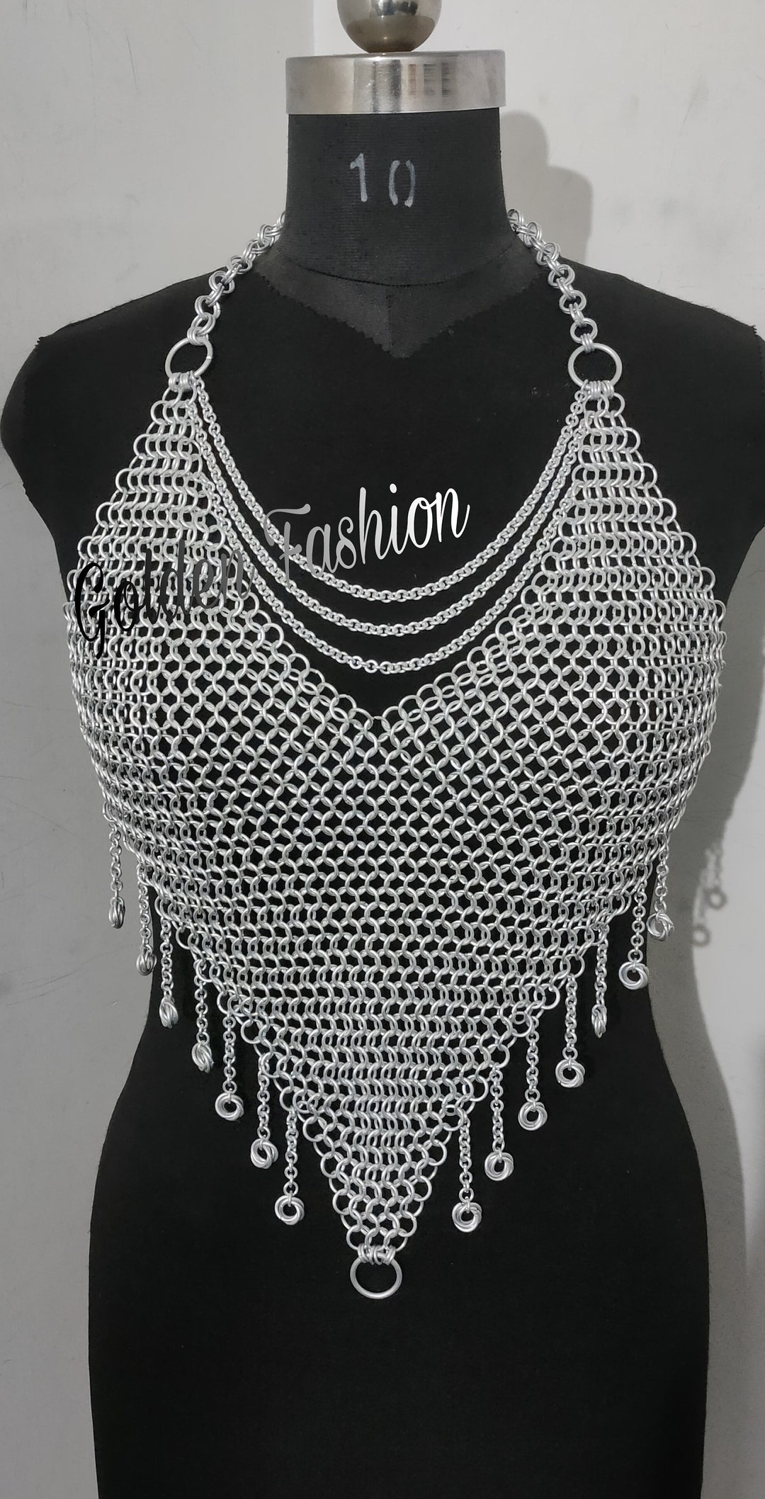 Top Bra Girls Women Aluminum Wire Jump Ring Chain Mail Fancy and ...