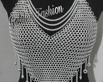 Bra Girls Women Aluminum Wire Jump Ring Chain Mail Fancy and Stylish ...