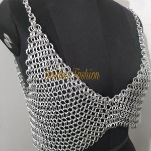 Top Bra Girls Women Aluminum Wire Jump Ring Chainmail Fancy and Stylish ...
