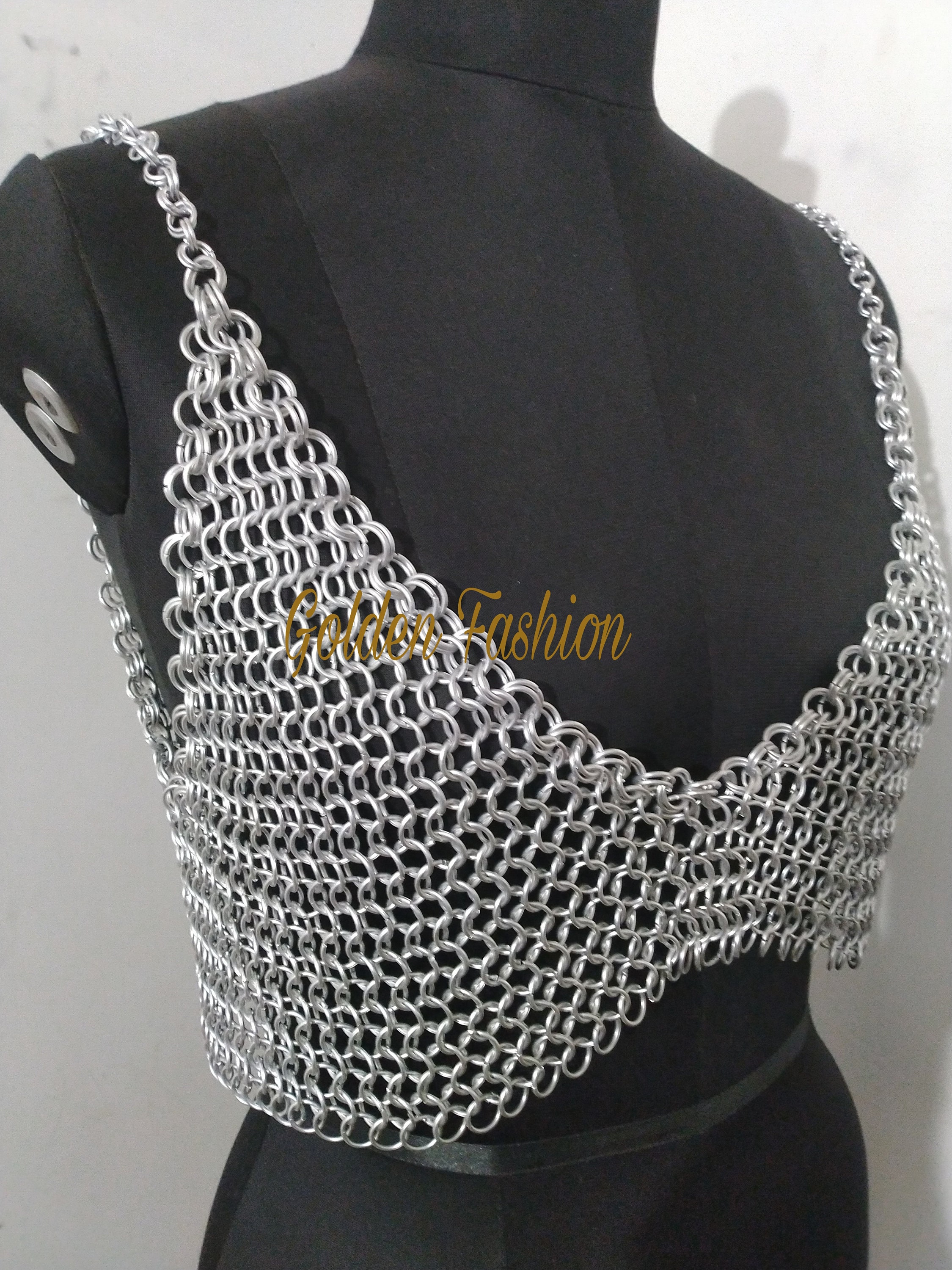 Top Bra Girls Women Aluminum Wire Jump Ring Chainmail Fancy and Stylish ...
