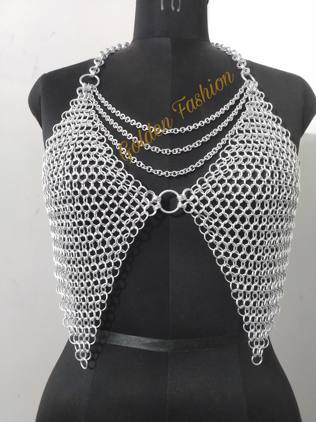 Top Bra Girls Women Aluminum Wire Jump Ring Chain Mail Fancy and ...