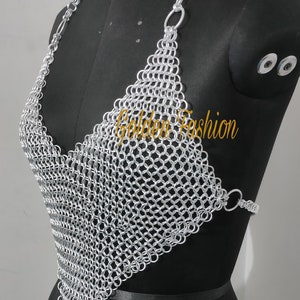 Top Bra Girls Women Aluminum Wire Jump Ring Chain Mail Fancy and ...