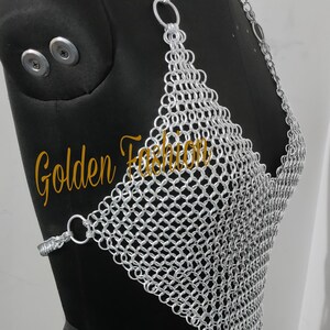 Top Bra Girls Women Aluminum Wire Jump Ring Chain Mail Fancy and ...