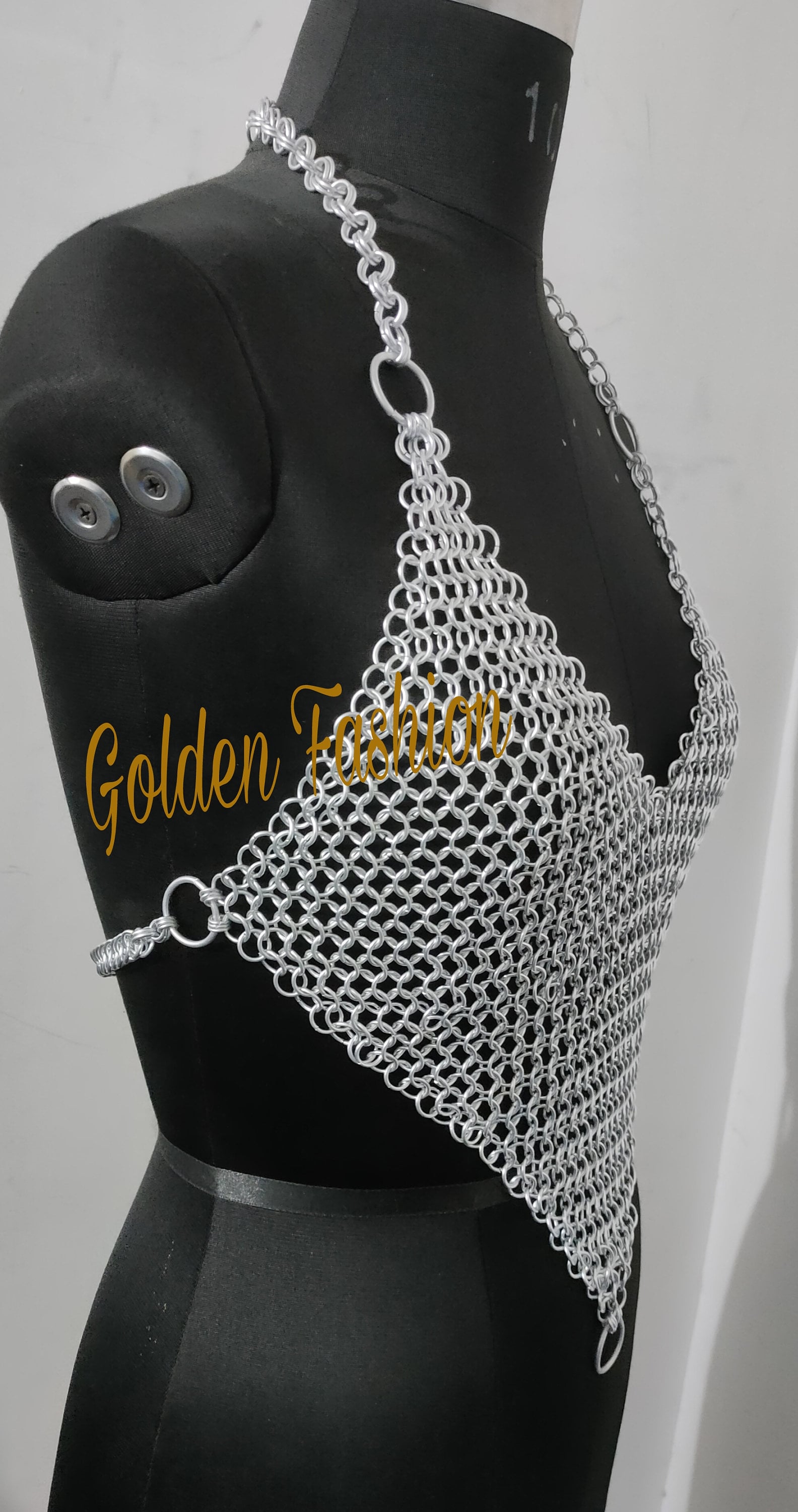 Top Bra Girls Women Aluminum Wire Jump Ring Chain Mail Fancy and ...