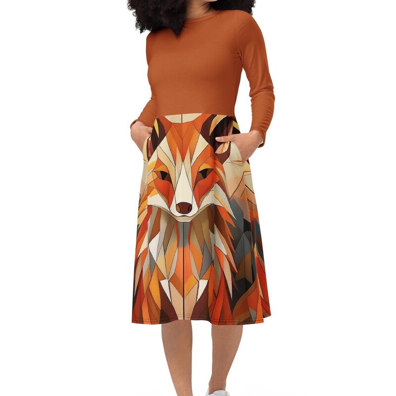 Fox Print Dress - Etsy