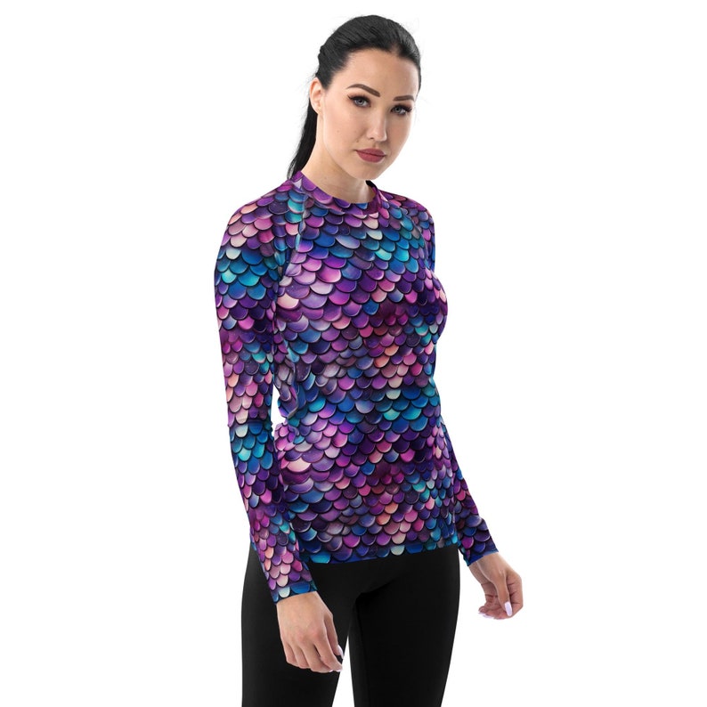 Mermaid Scales Women's Rash Guard, Mermaid Scales Long Sleeve Beach Top ...