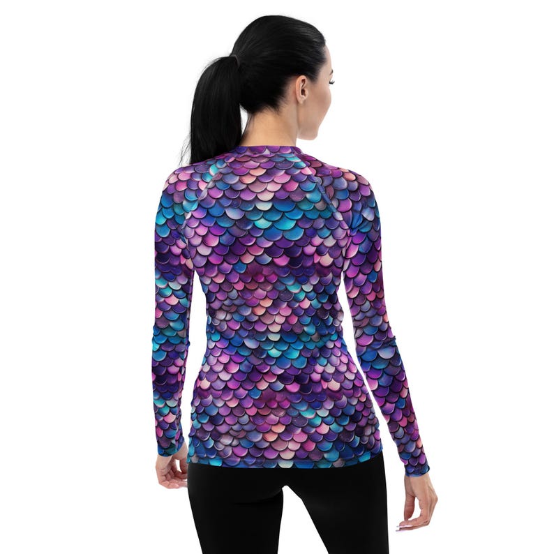 Mermaid Scales Women's Rash Guard, Mermaid Scales Long Sleeve Beach Top ...