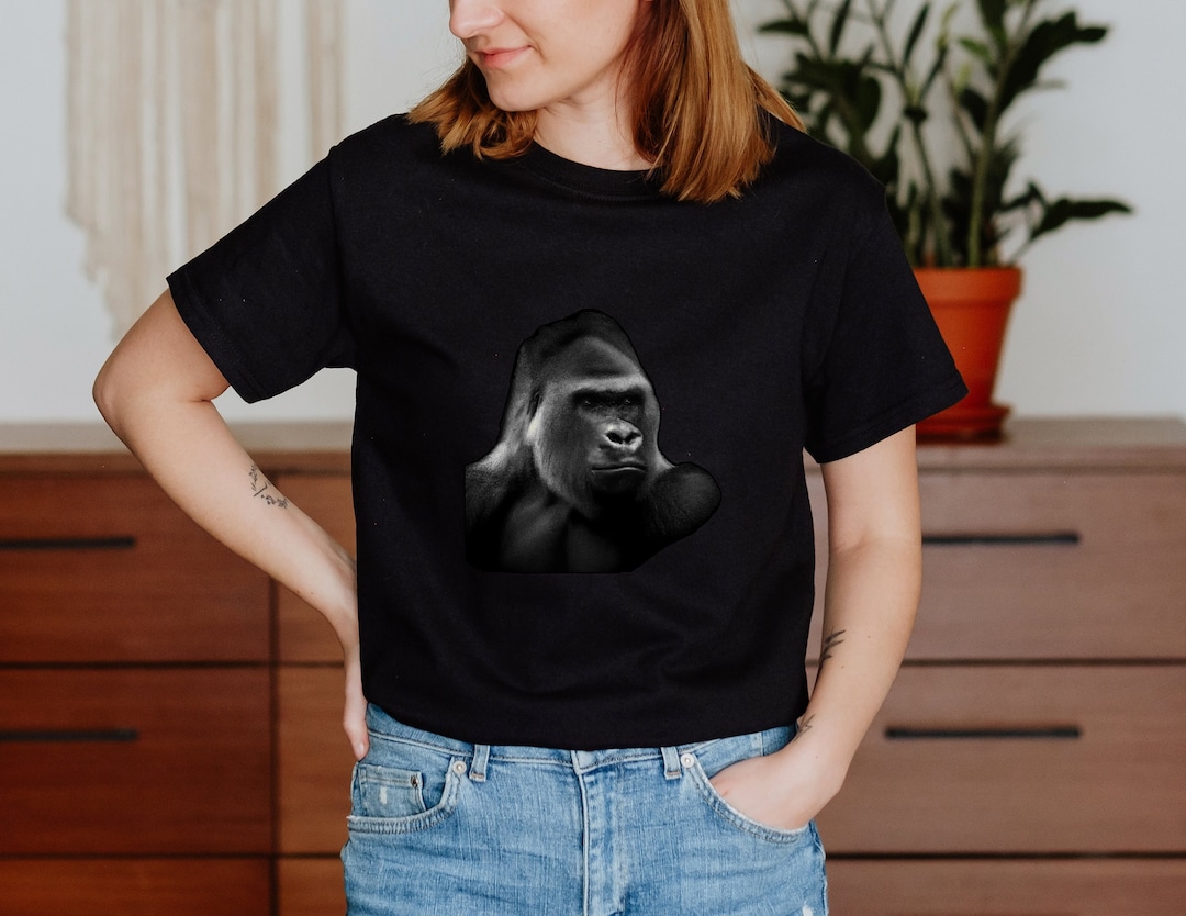 Gorilla Head T-shirt Gorilla Shirt Animal Lover Shirt Jungle Shirt ...