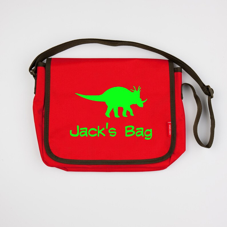 Personalised Kid's Triceratops Dinosaur Messenger Bag - Etsy