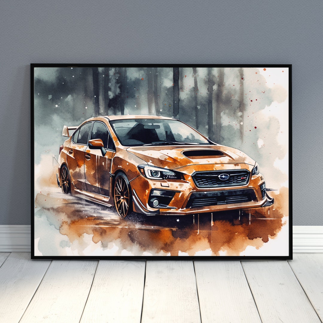 Subaru WRX Watercolor | Digital Download | Sports Car | Wall Art | Home ...