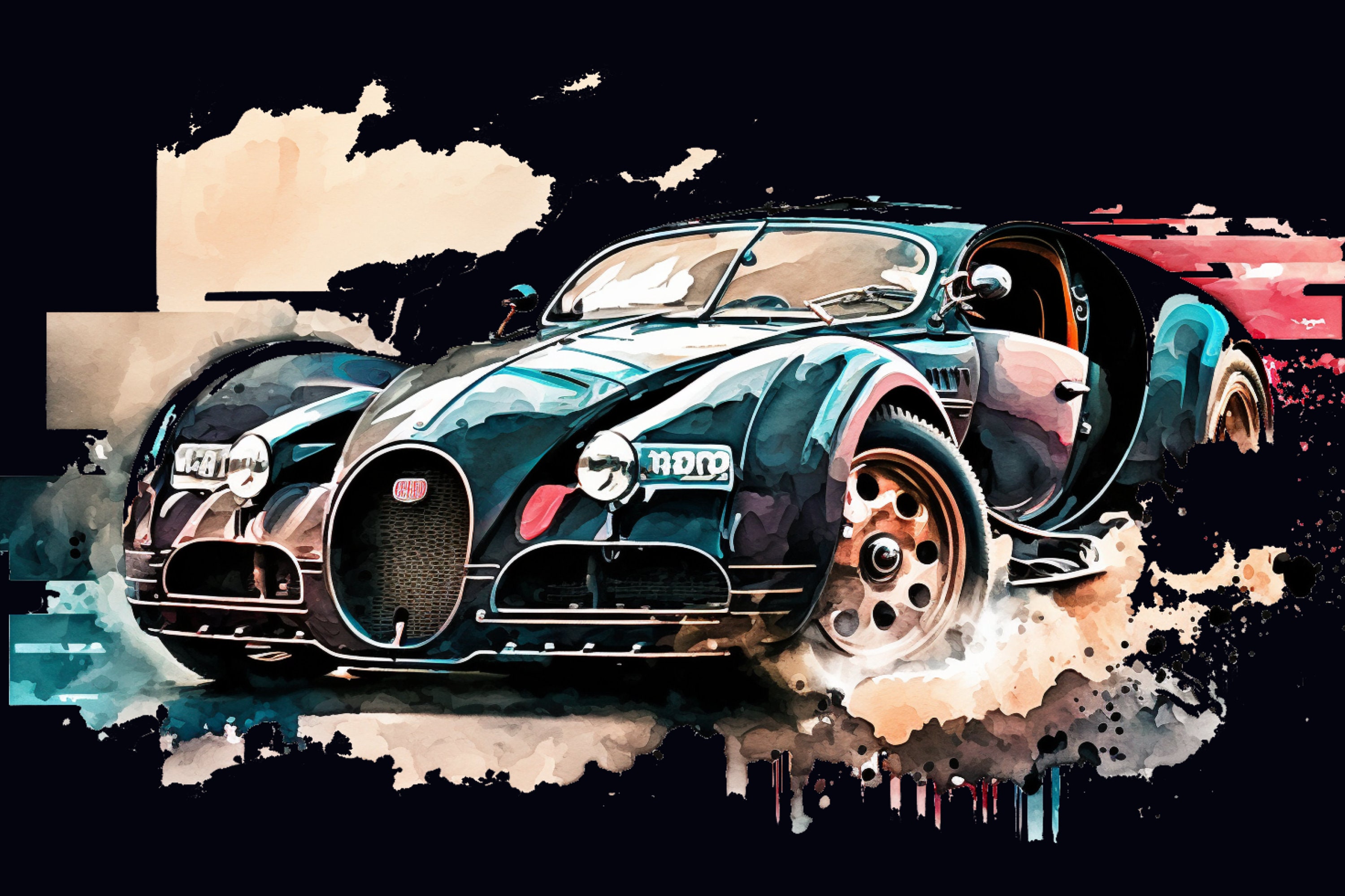 Bugatti Car Sports Car Bugatti Wall Art Bugatti Poster Bugatti Chiron ...
