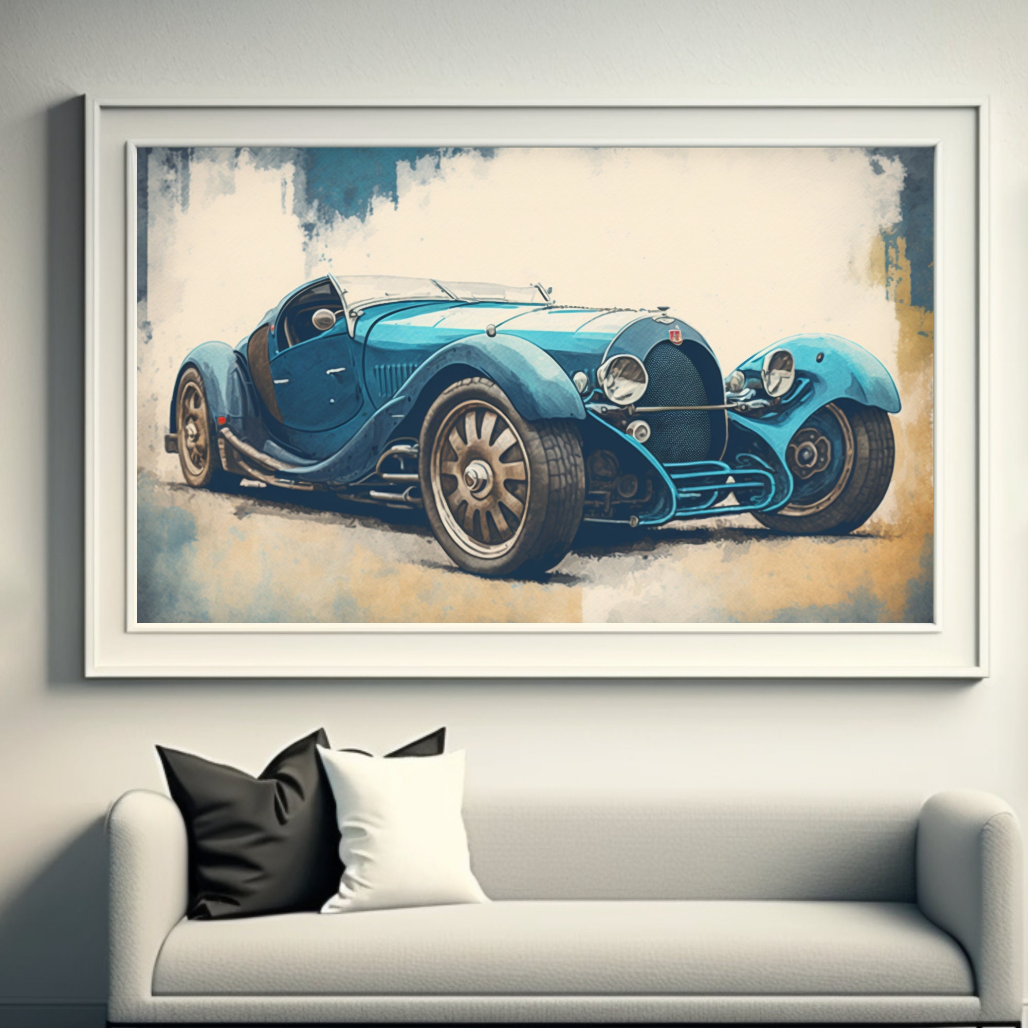 Vintage Bugatti Car Sports Car Bugatti Wall Art Bugatti Poster Bugatti ...
