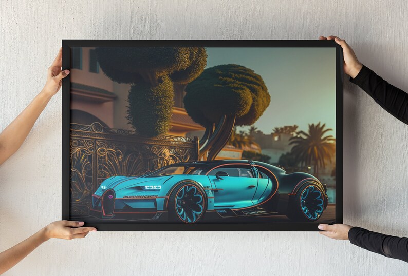 Bugatti Car Sports Car Bugatti Wall Art Bugatti Poster Bugatti Chiron ...