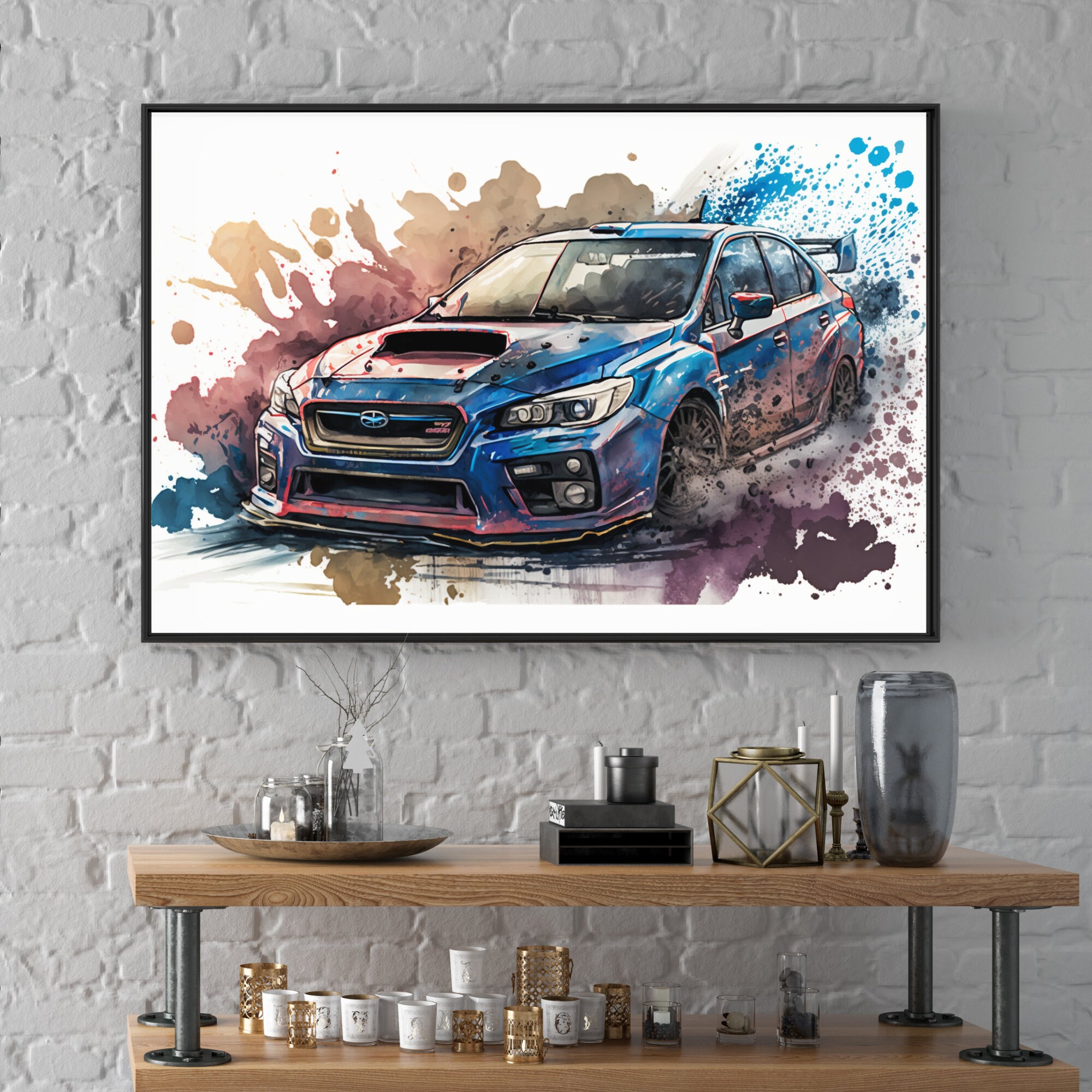 Subaru WRX Watercolor | Digital Download | Sports Car | Wall Art | Home ...