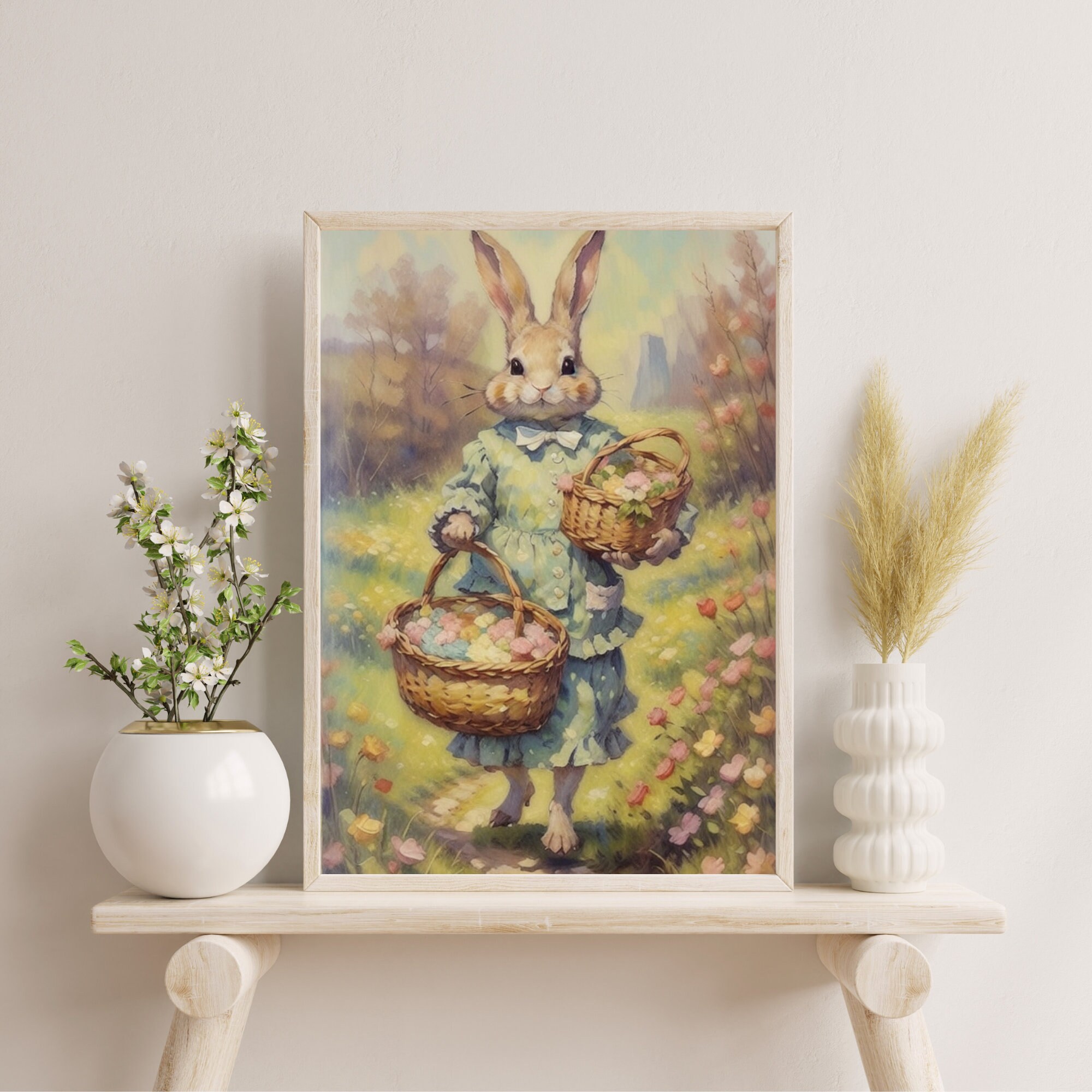 Cute Easter Bunny Printable Easter Wall Art Easter Print Spring Print ...