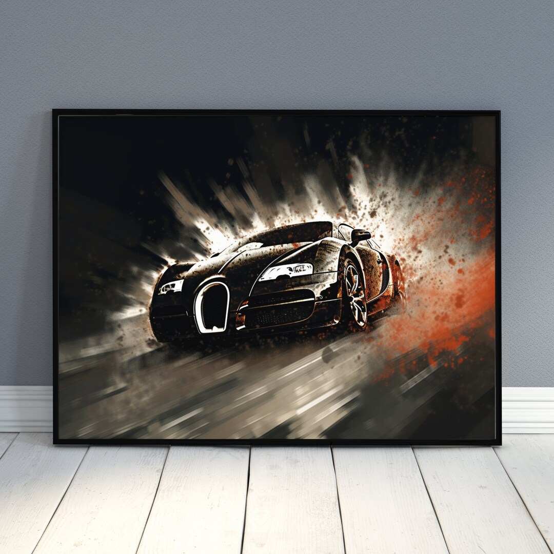 Bugatti Car Sports Car Bugatti Wall Art Bugatti Poster Bugatti Chiron ...