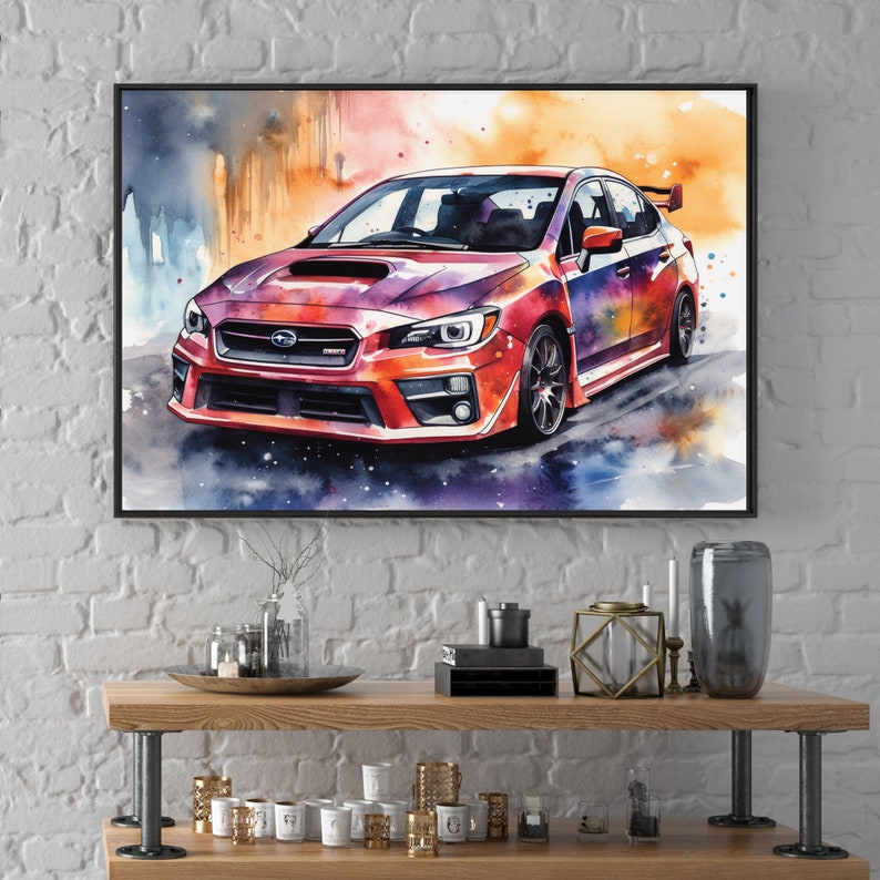 Subaru WRX Watercolor | Digital Download | Sports Car | Wall Art | Home ...
