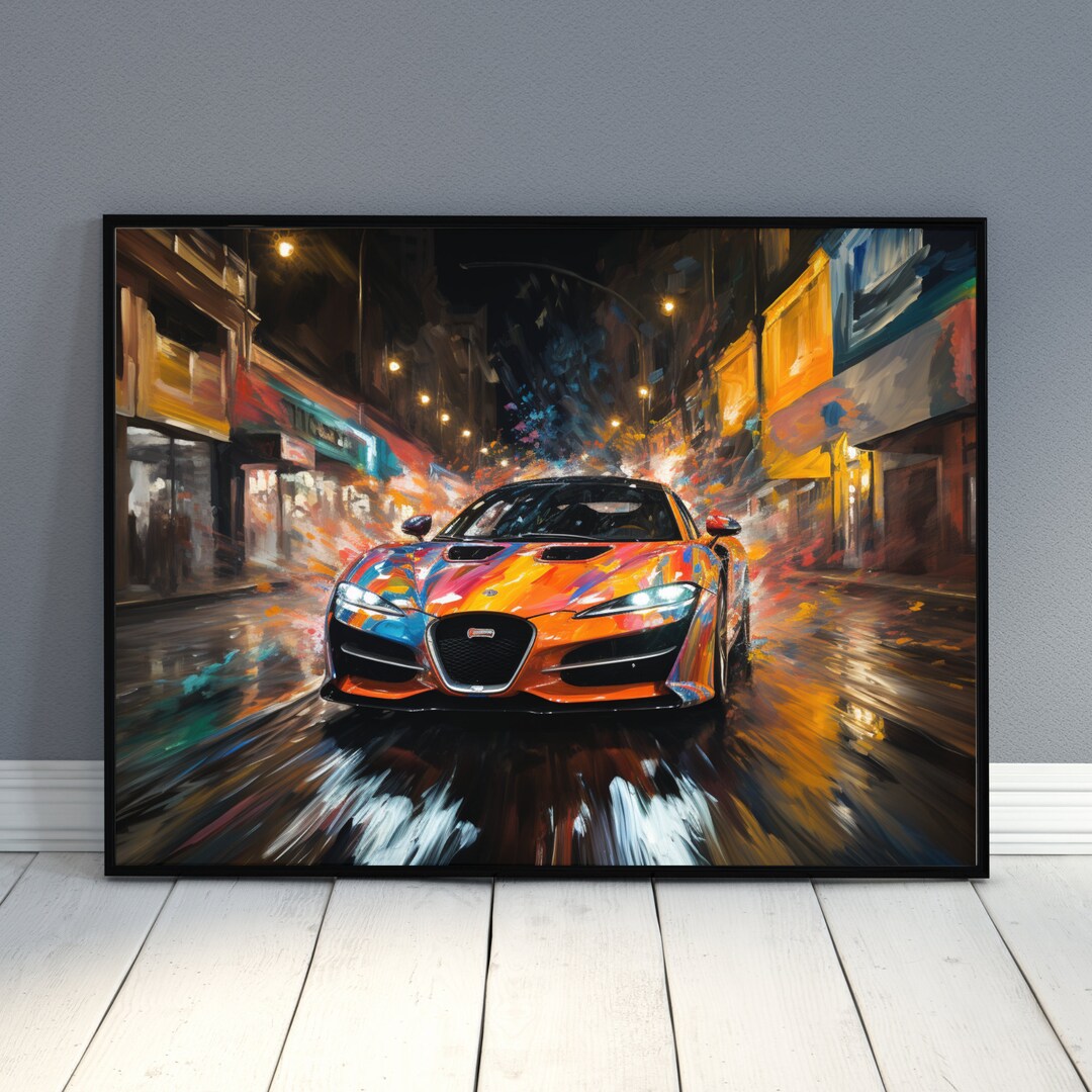 4 Bugatti Car Sports Car Bugatti Wall Art Bugatti Poster Bugatti Chiron ...