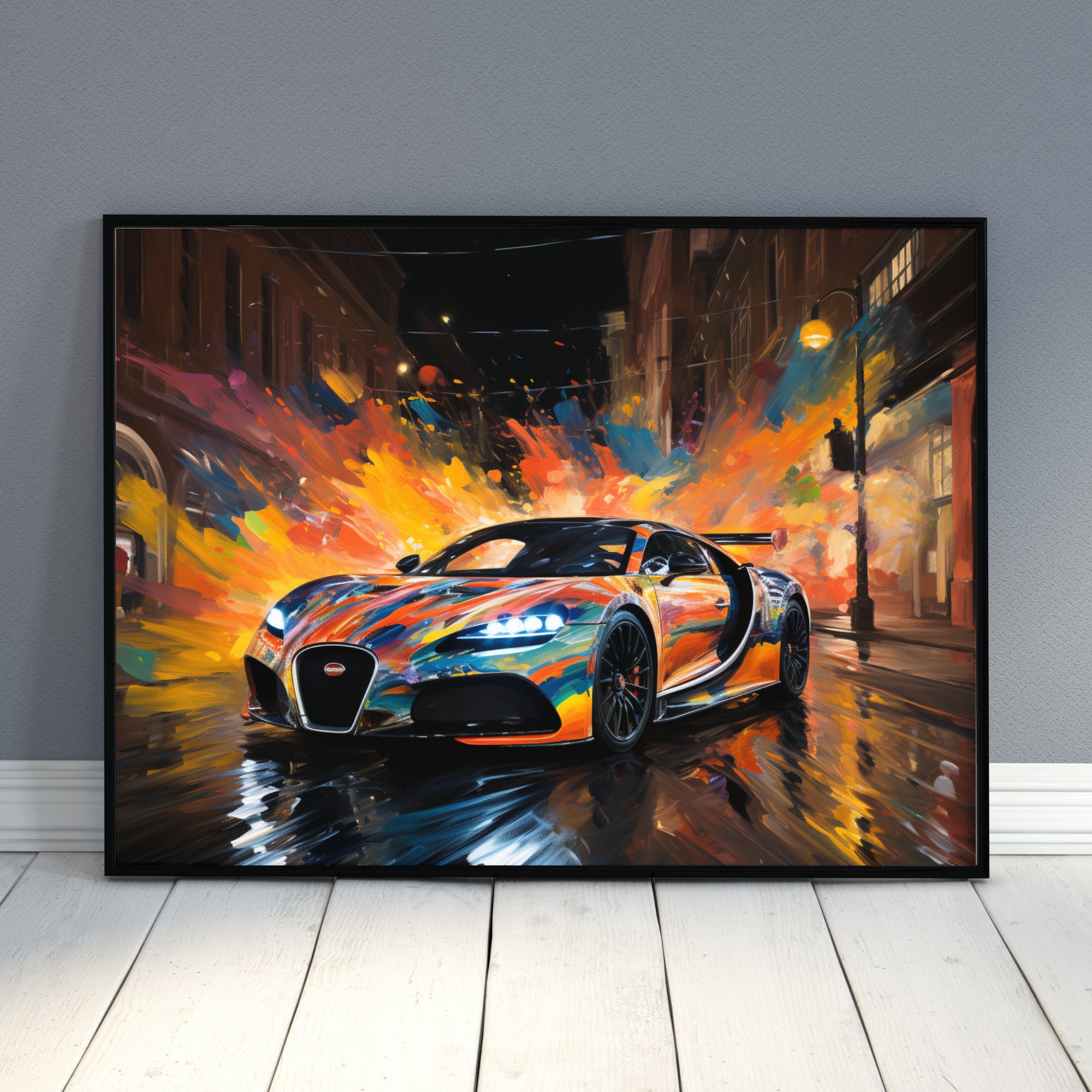 4 Bugatti Car Sports Car Bugatti Wall Art Bugatti Poster Bugatti Chiron ...