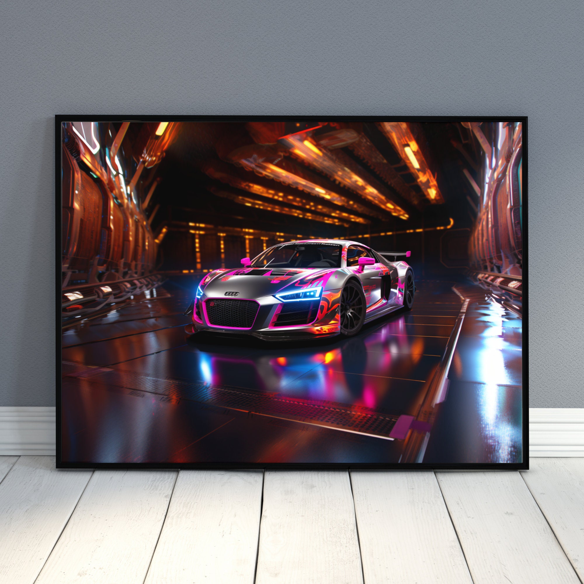 2 Neon Bugatti Car Sports Car Bugatti Wall Art Bugatti Poster Bugatti ...