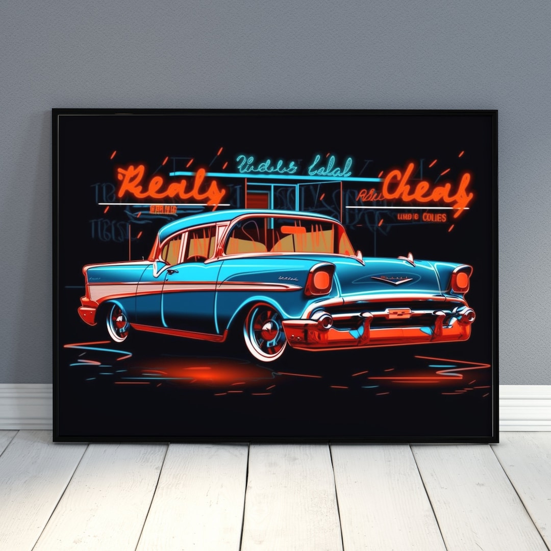 Chevy Bel Air | Digital Download | Vintage Car | Wall Art | Home Decor ...