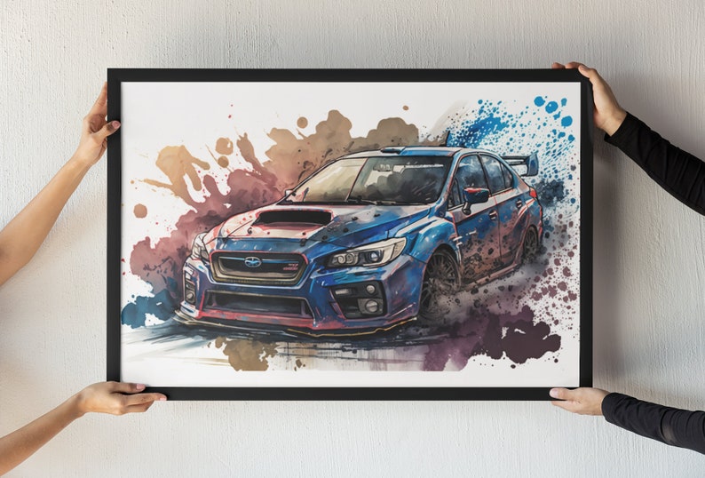 Subaru WRX Watercolor Digital Download Sports Car Wall Art Home Decor 2 ...