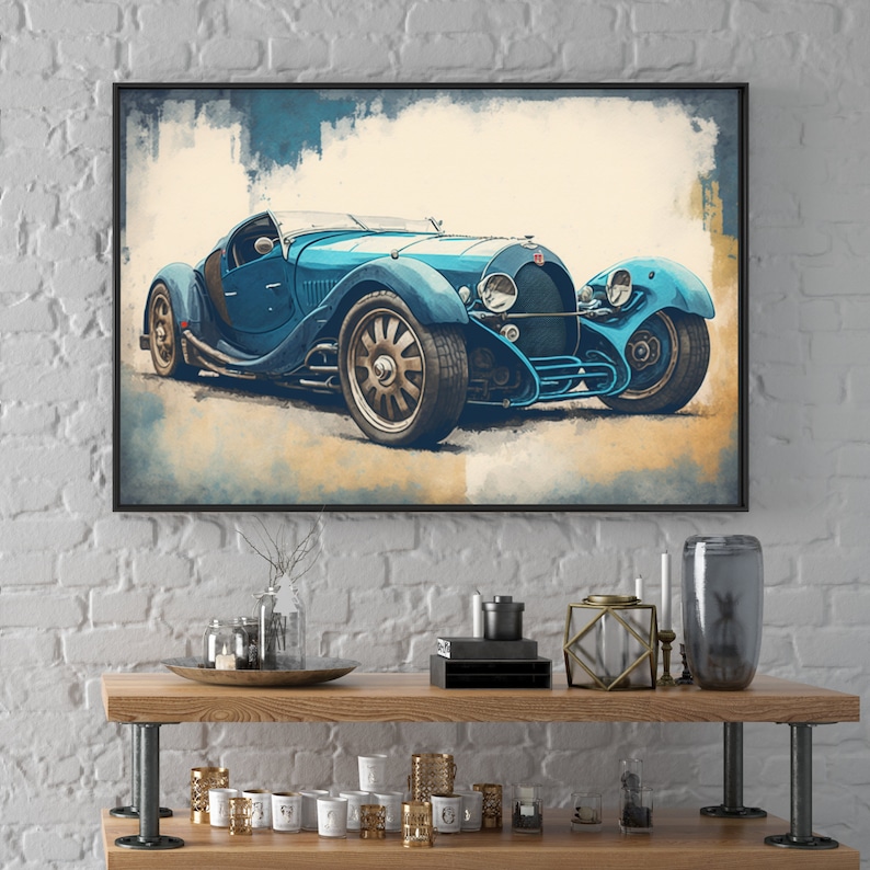 Vintage Bugatti Car Sports Car Bugatti Wall Art Bugatti Poster Bugatti ...
